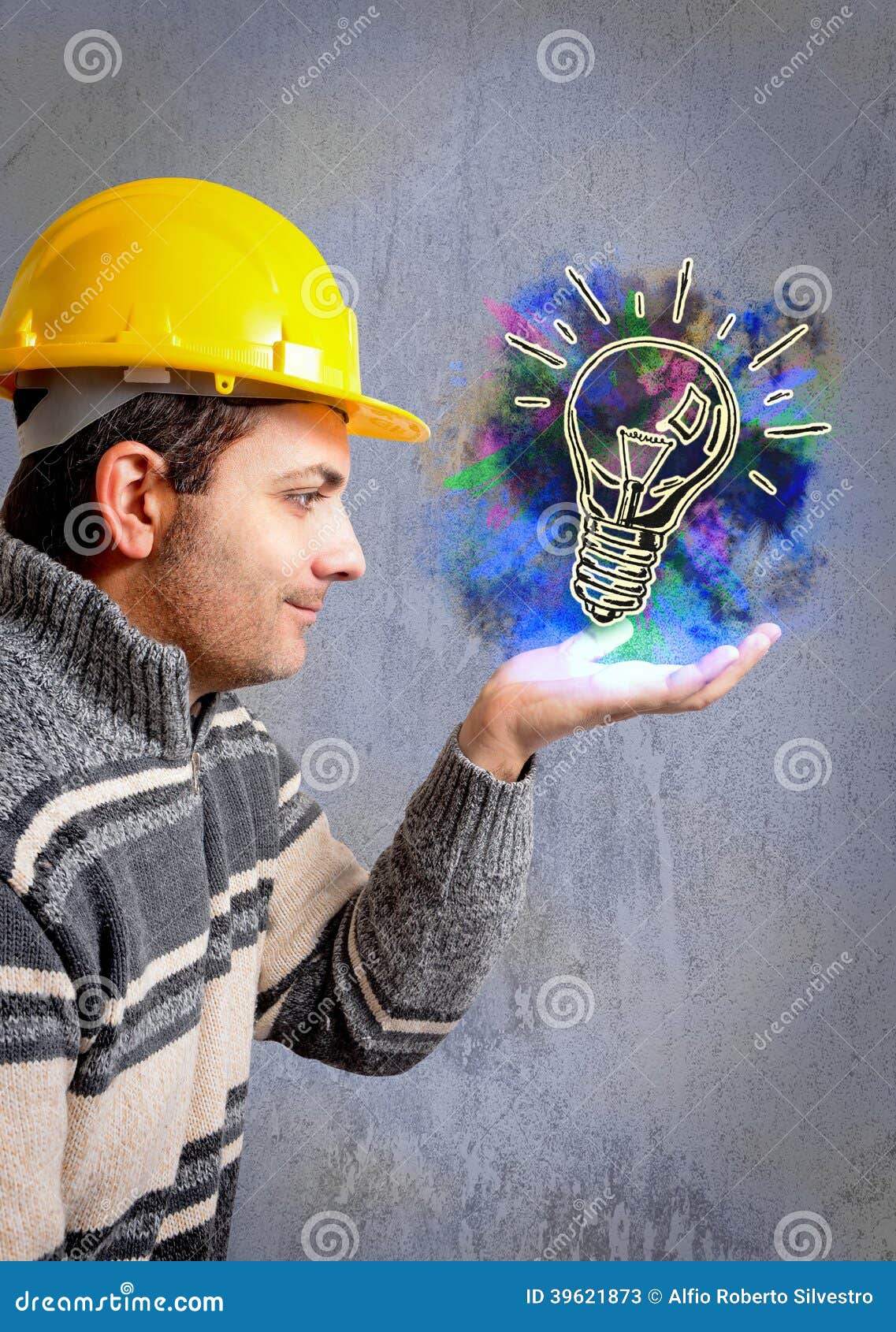 Engineer with a Helmet on His Head Stock Image - Image of opportunities ...