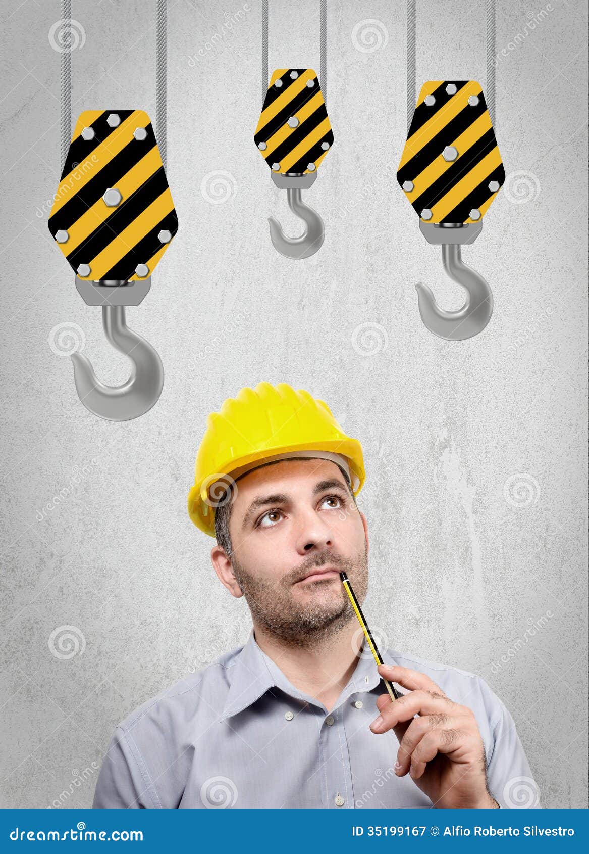 Engineer with a Helmet on His Head Stock Image - Image of portrait ...