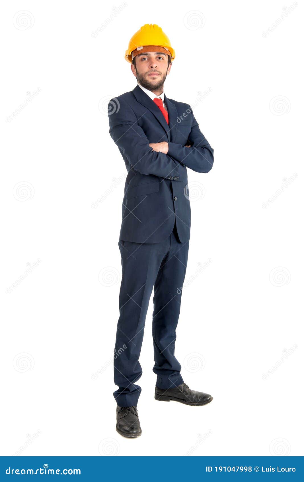 Engineer isolated in white stock photo. Image of relaxed - 191047998