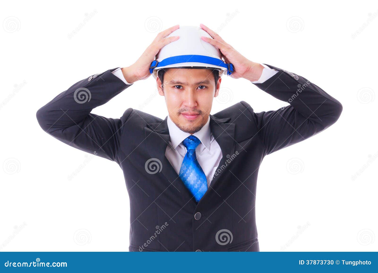 Engineer with Helmet Isoleted Stock Photo - Image of handyman ...