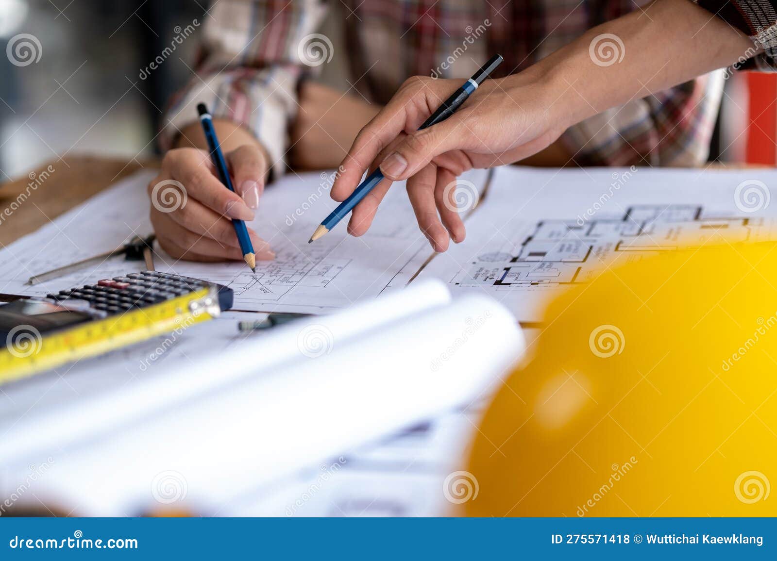 Engineer are Helping To Design Work on Blueprints, Engineer People ...