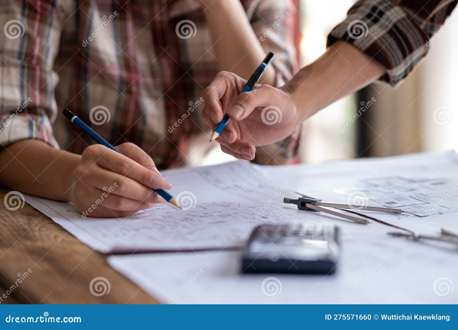 Engineer are Helping To Design Work on Blueprints, Engineer People ...