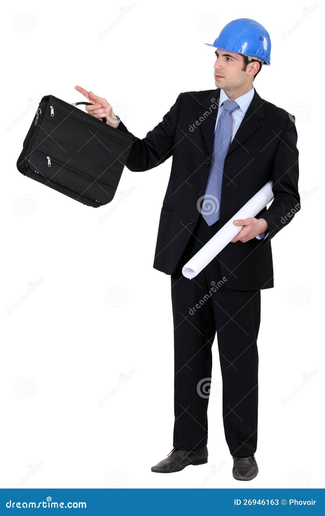 Engineer Holding a Briefcase Stock Image - Image of caucasian, point ...