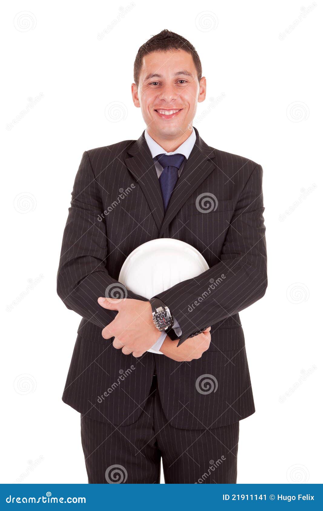 Engineer holding an helmet stock image. Image of architect - 21911141