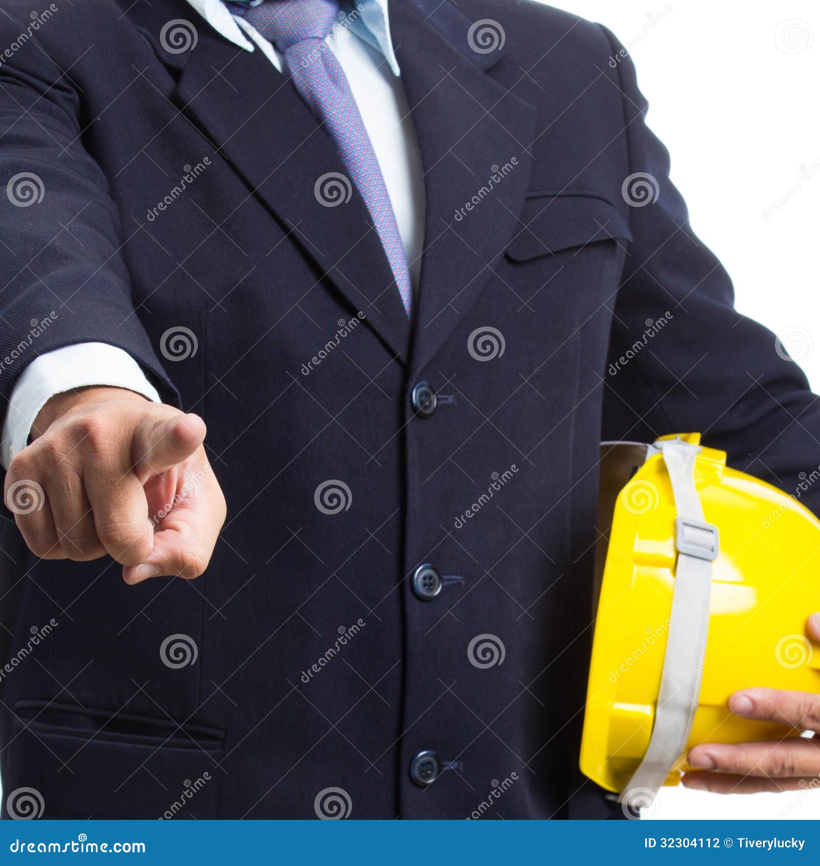 Engineer Holding Helmet on White Background Stock Photo - Image of ...