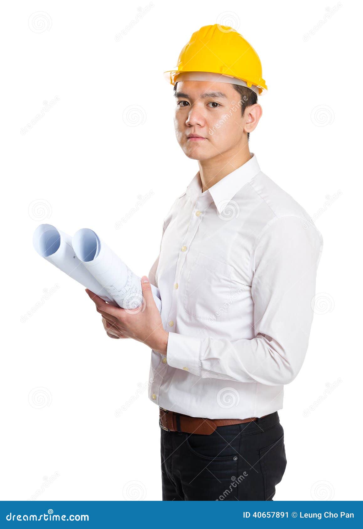 Engineer Holding Layout Drawing Stock Image - Image of print, japanese ...