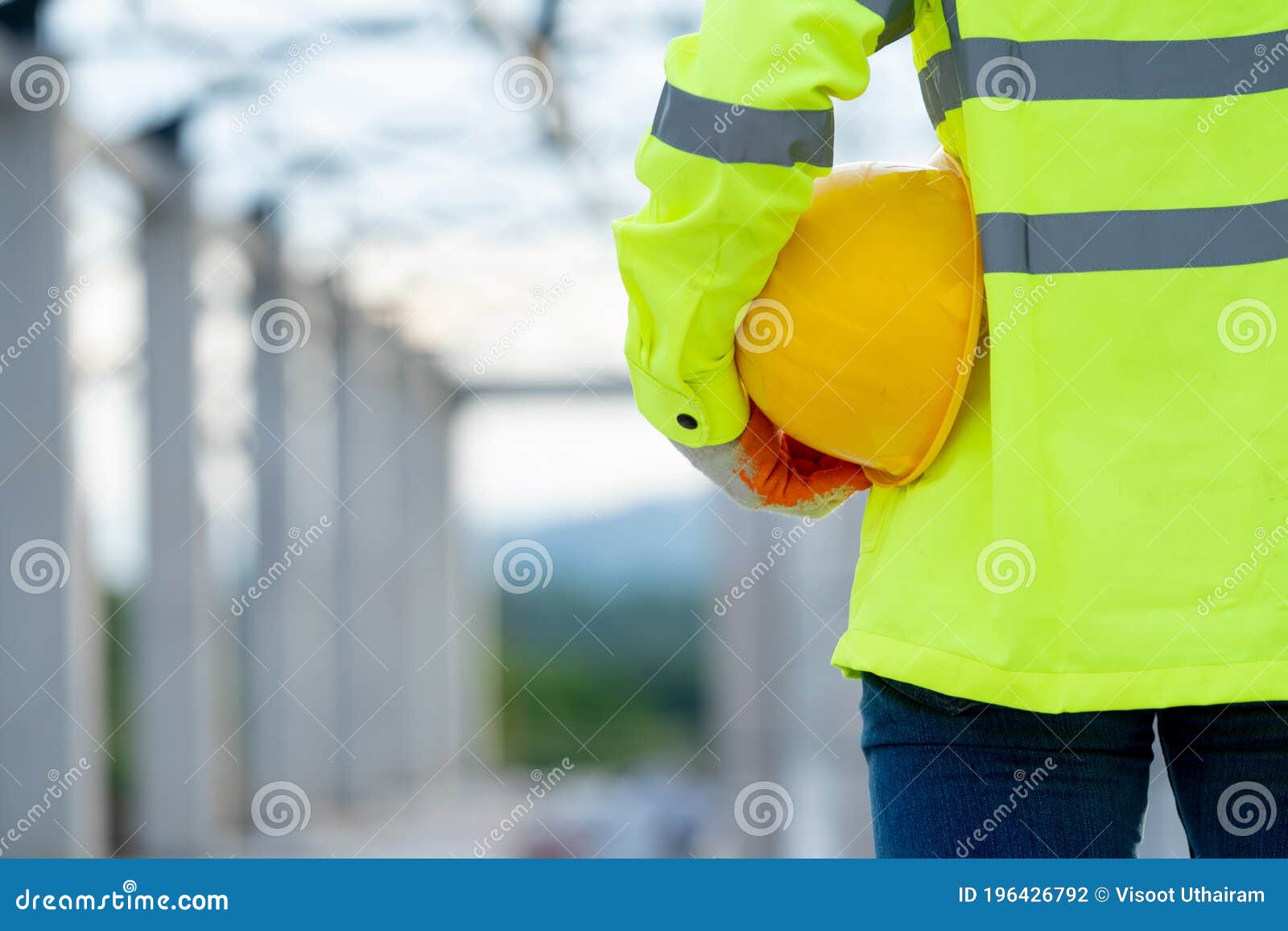 Engineer Holding Safety Helmet at Work. Stock Photo - Image of ...