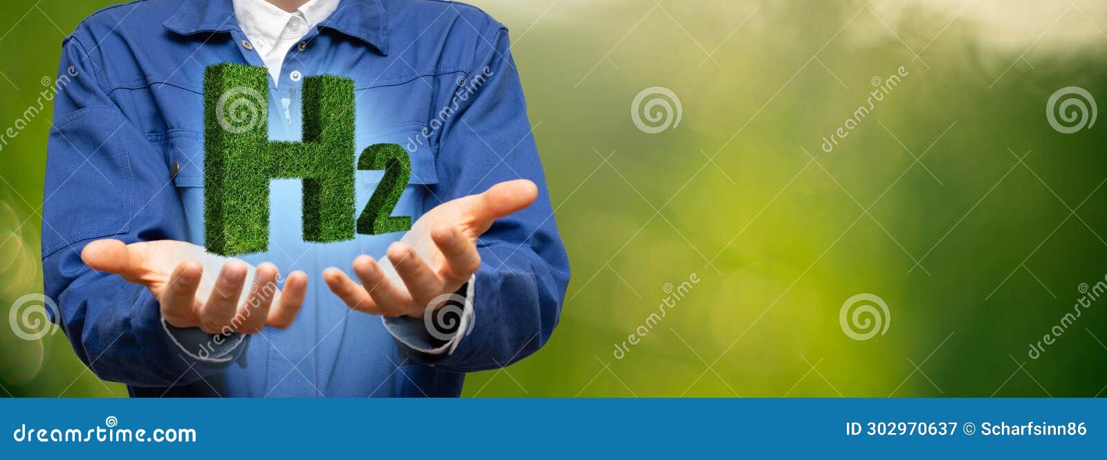 Engineer is Holding Symbol of Hydrogen H2 from Grass Stock Image ...