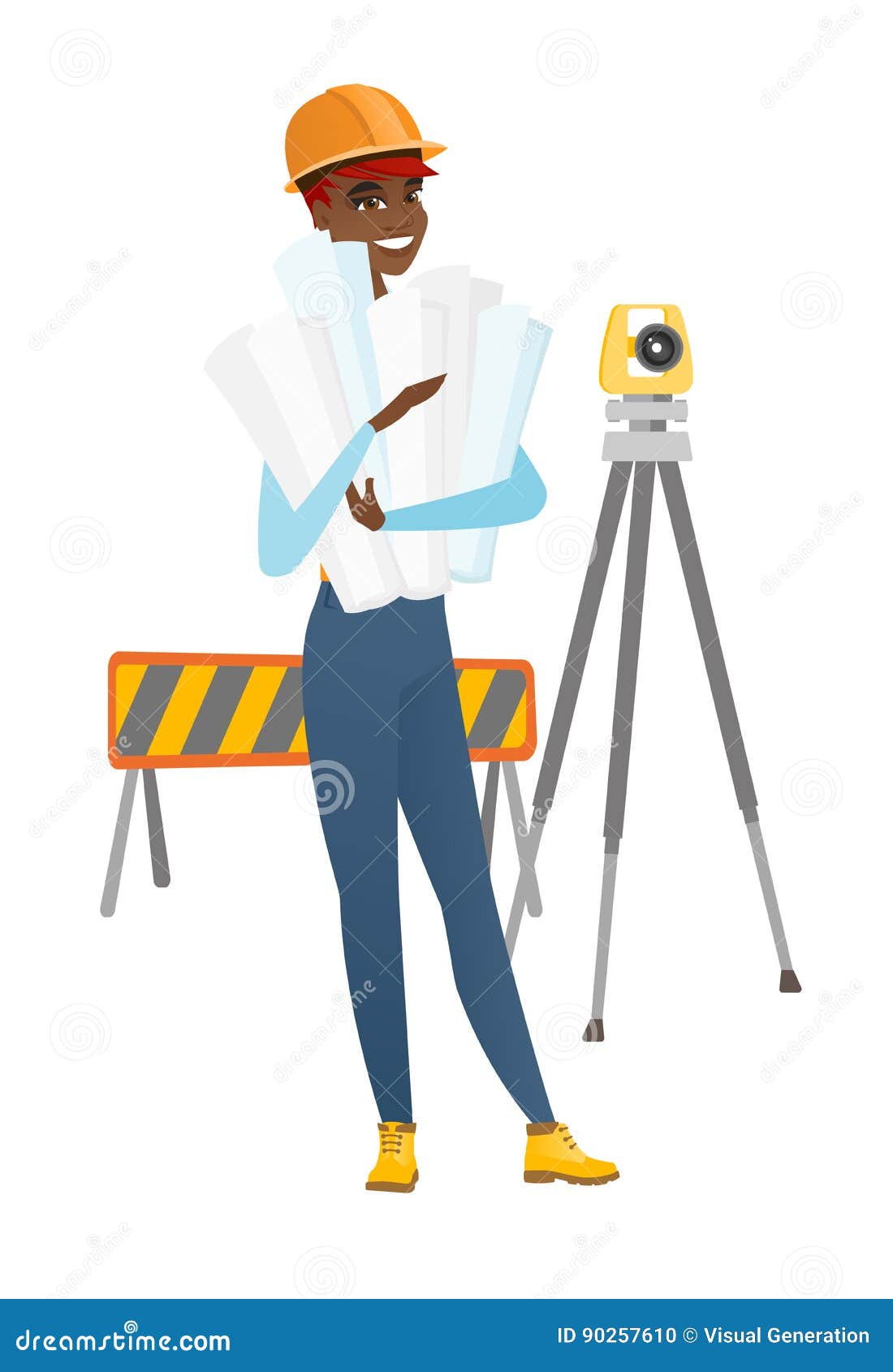 Engineer Holding Twisted Blueprints. Stock Vector - Illustration of ...