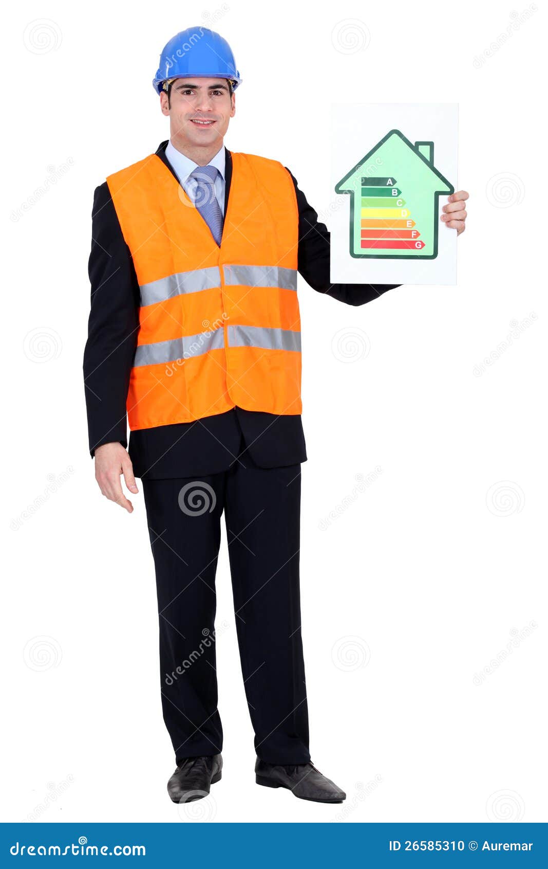 Engineer Holding Up Efficiency Chart Stock Photo - Image of footprint ...