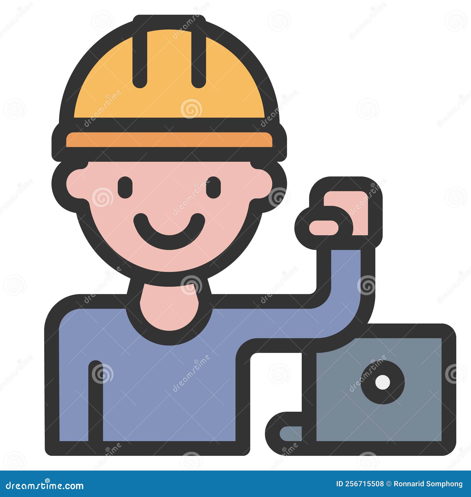 Engineer Icon Line Color Vector Illustration Stock Vector ...