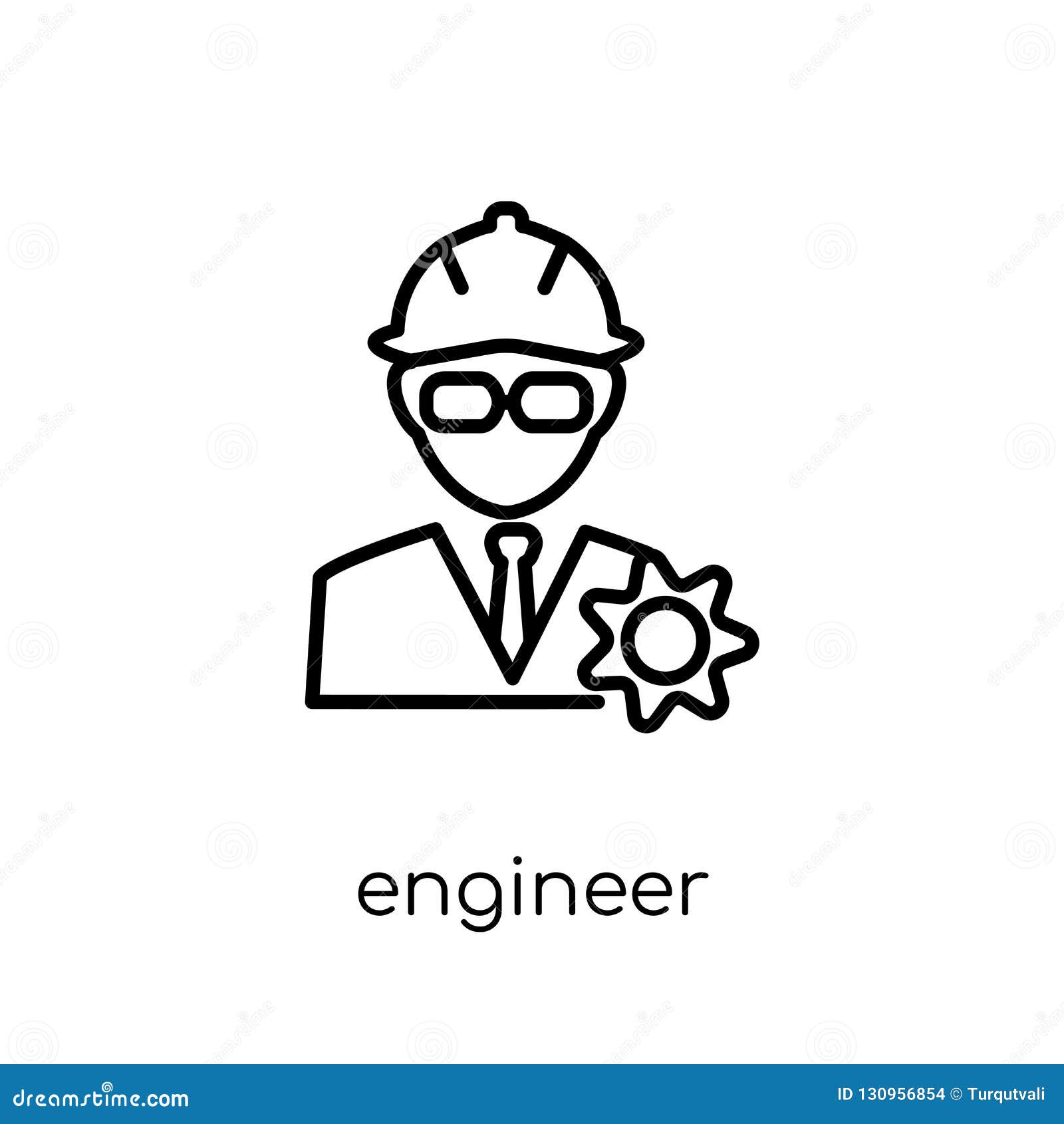 Engineer Icon. Trendy Modern Flat Linear Vector Engineer Icon on Stock ...