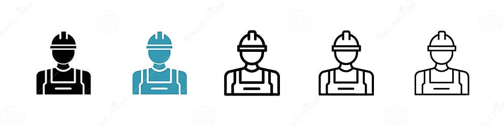 Engineer Icon Vector Set on White Background Stock Vector ...