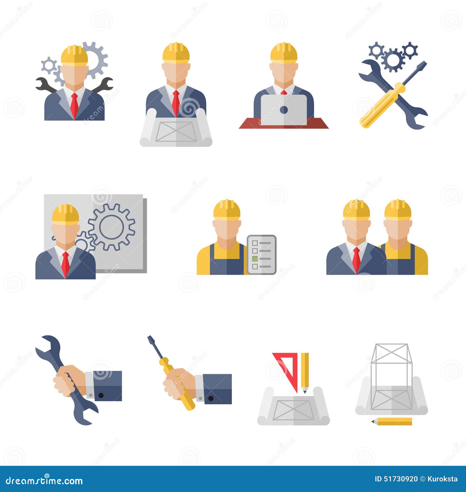 Engineer icons stock vector. Illustration of blueprint - 51730920