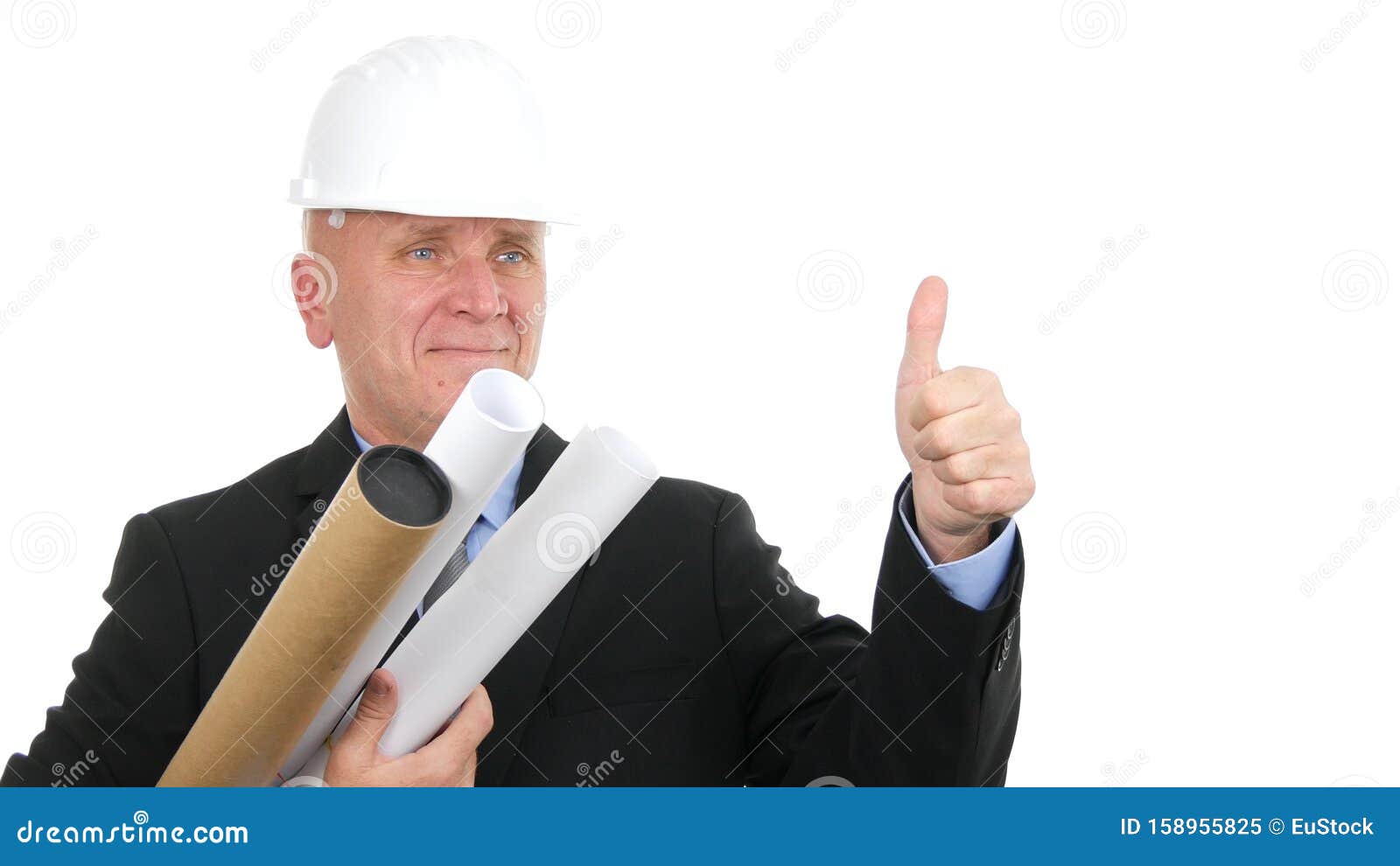 Engineer Image Smile and Make a Thumbs Up Hand Gestures Stock Image ...