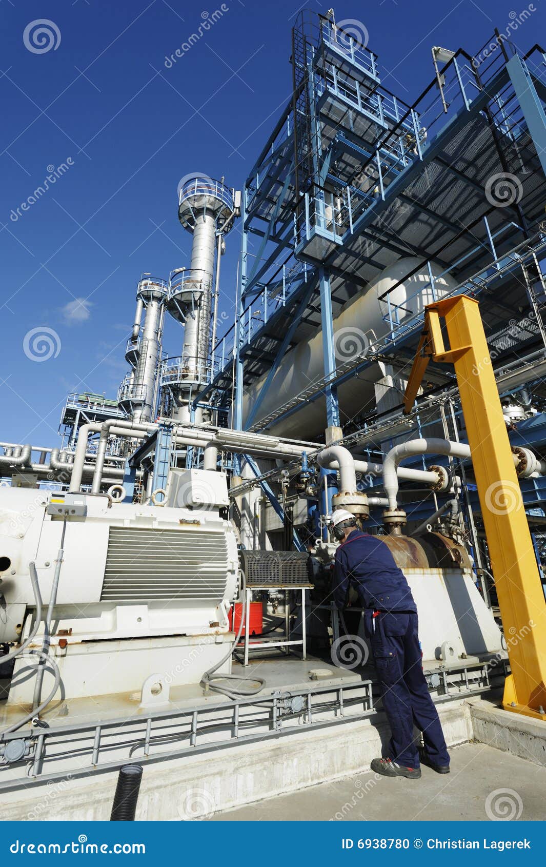 Engineer Inside Oil-refinery Stock Photo - Image of technology ...