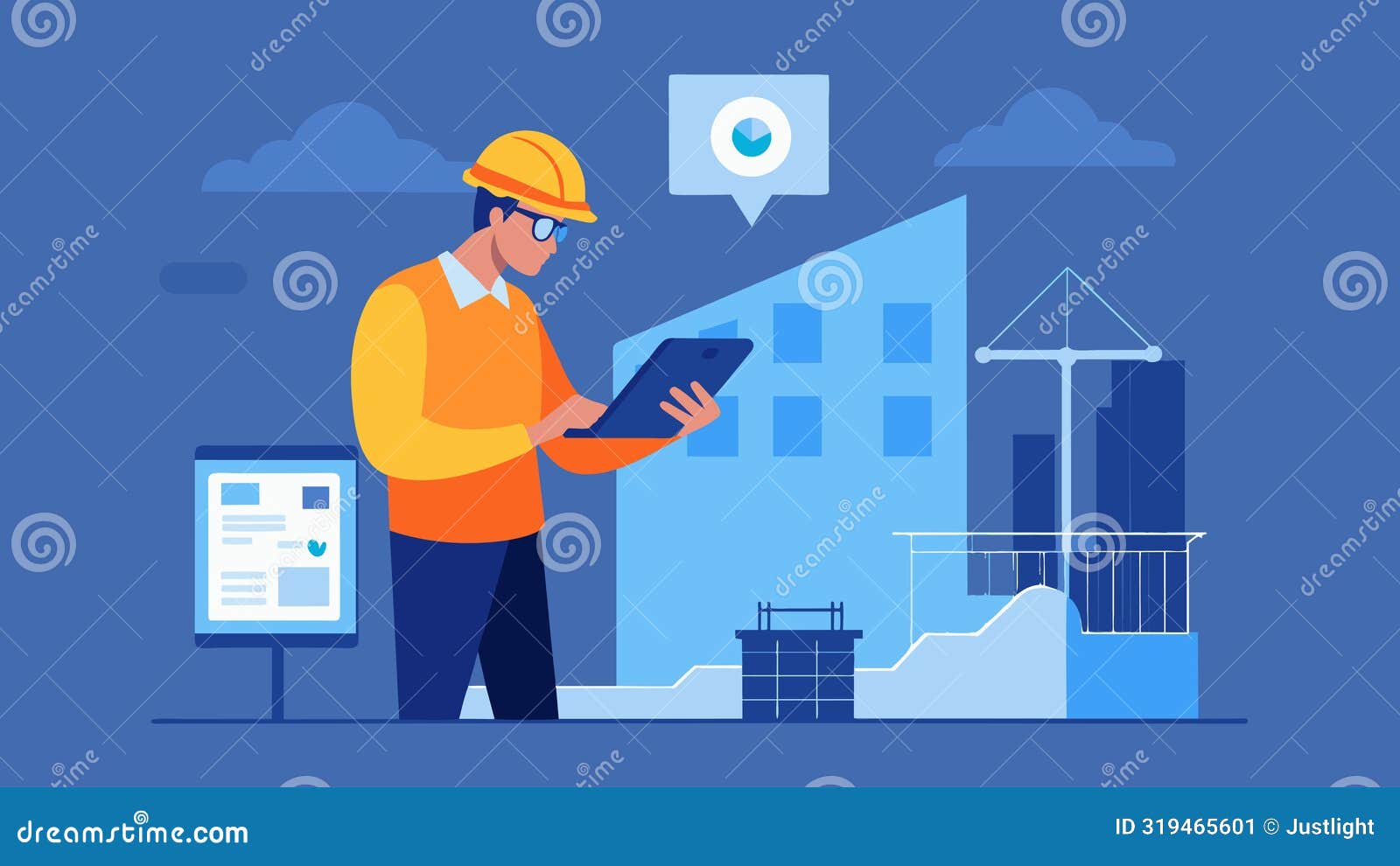 An Engineer Inspecting a Building Under Construction Using Augmented ...