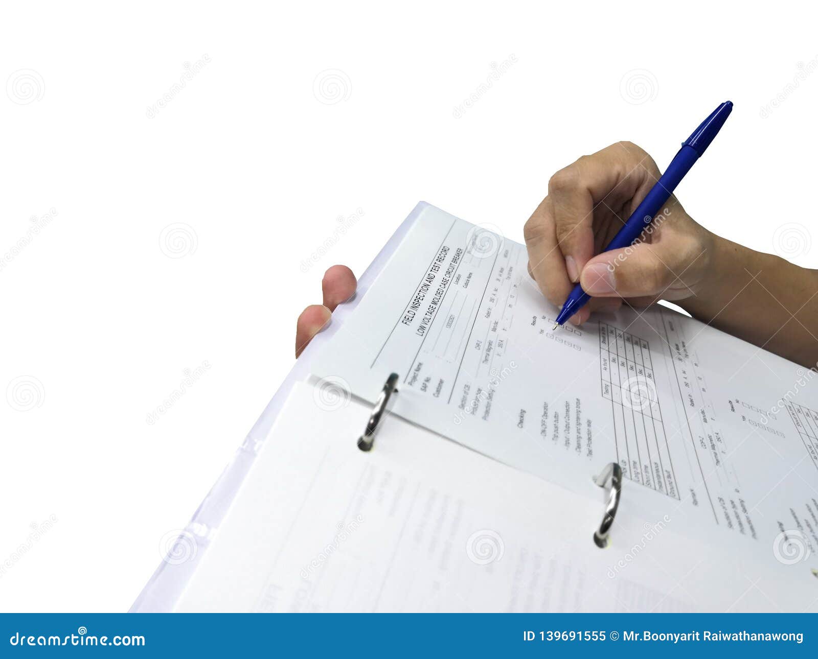 Engineer Inspecting and Checking Datasheet. Stock Image - Image of ...