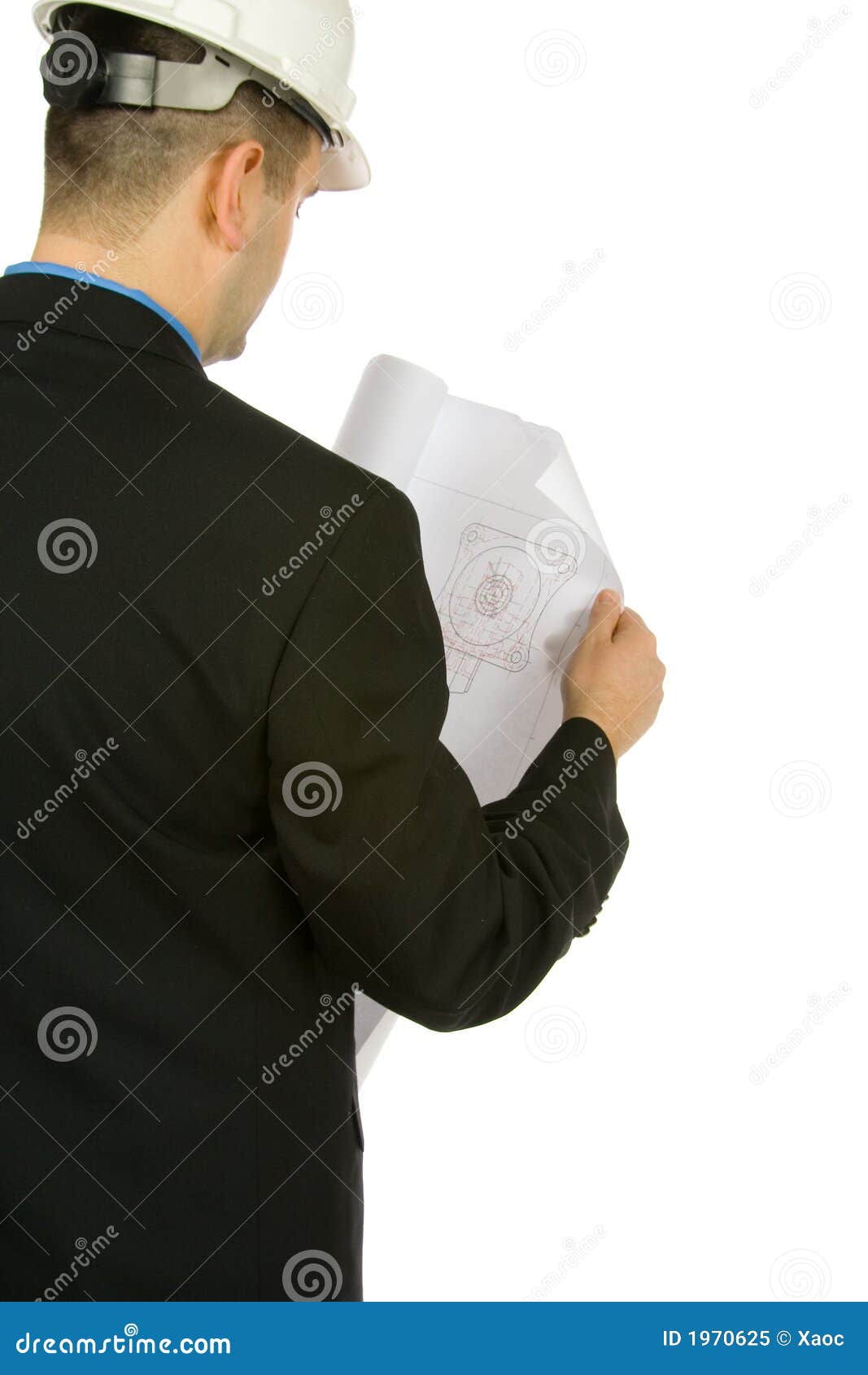 Engineer Inspecting a Drawing Stock Image - Image of person, review ...