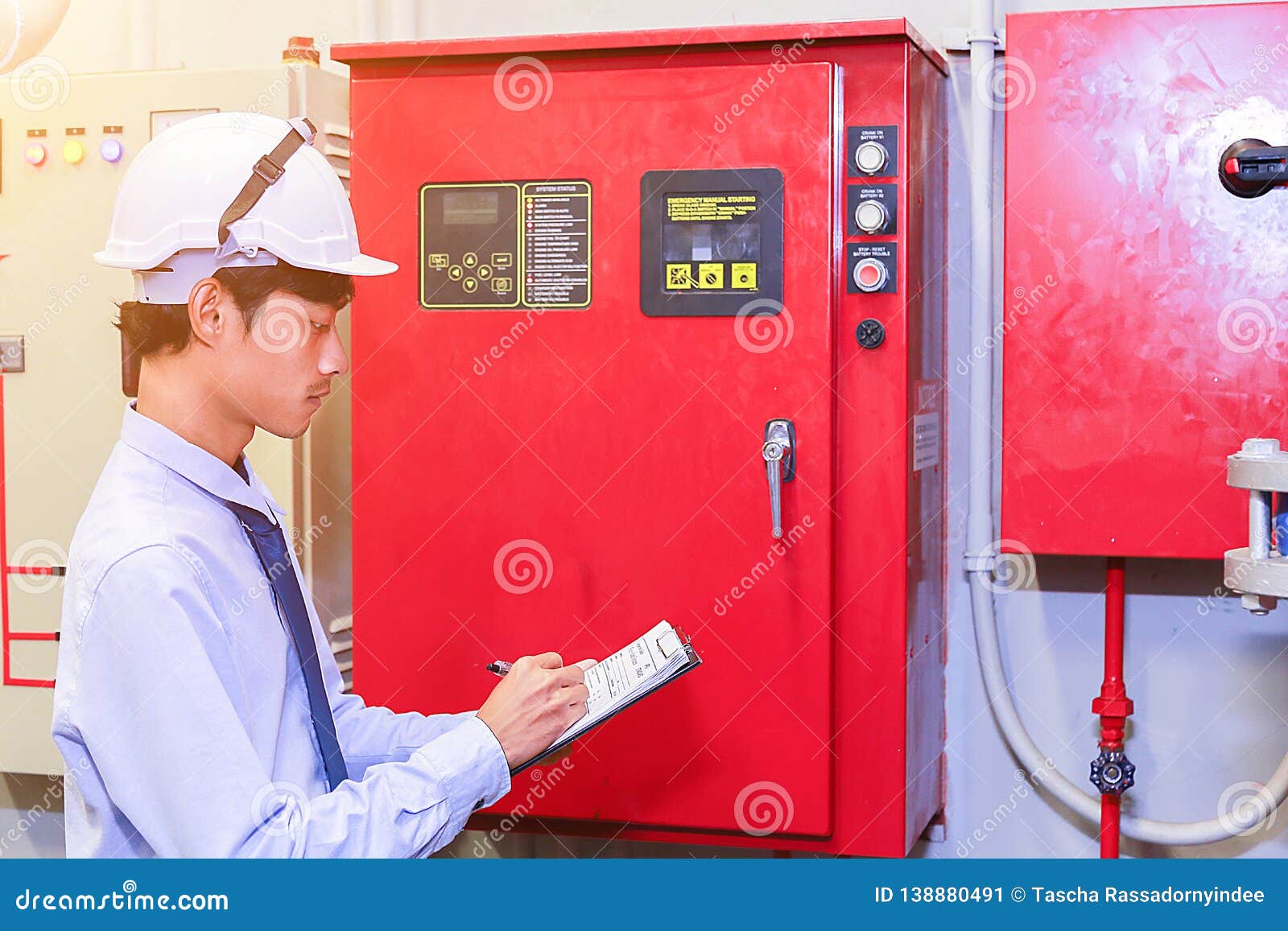 Engineer Inspection Industrial Fire Control System Stock Image - Image ...