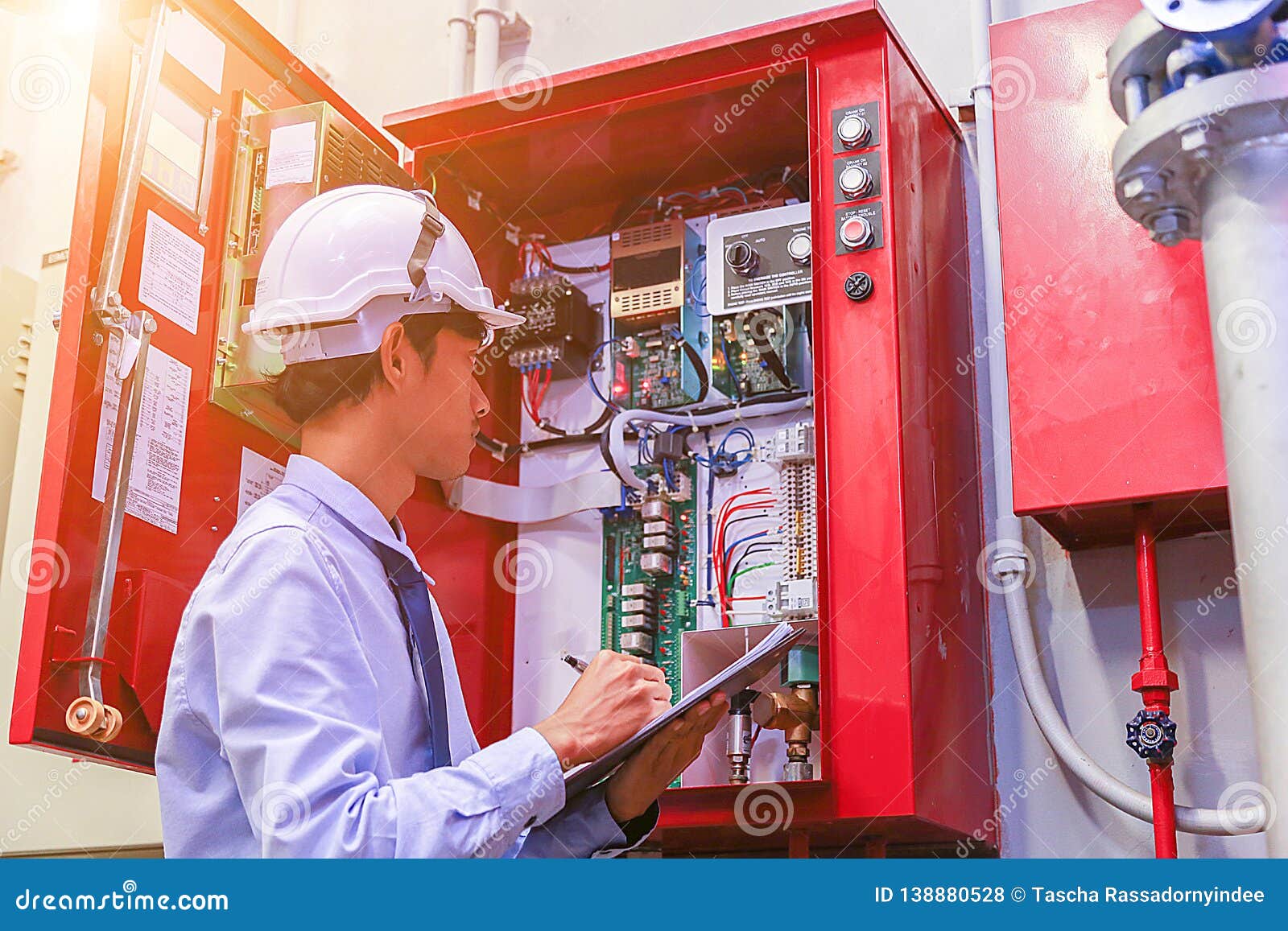 Engineer Inspection Industrial Fire Control System Stock Photo - Image ...