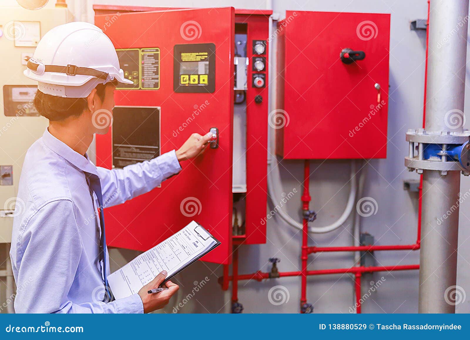 Engineer Inspection Industrial Fire Control System Stock Image - Image ...