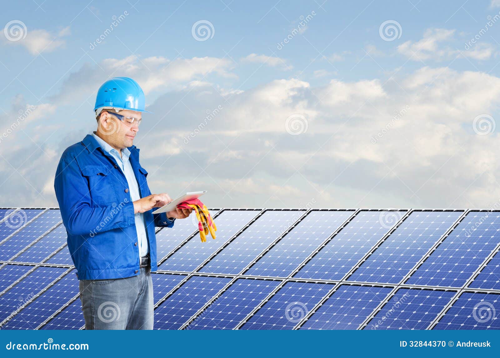 Engineer Installing Solar Panels Stock Photo - Image of industry ...