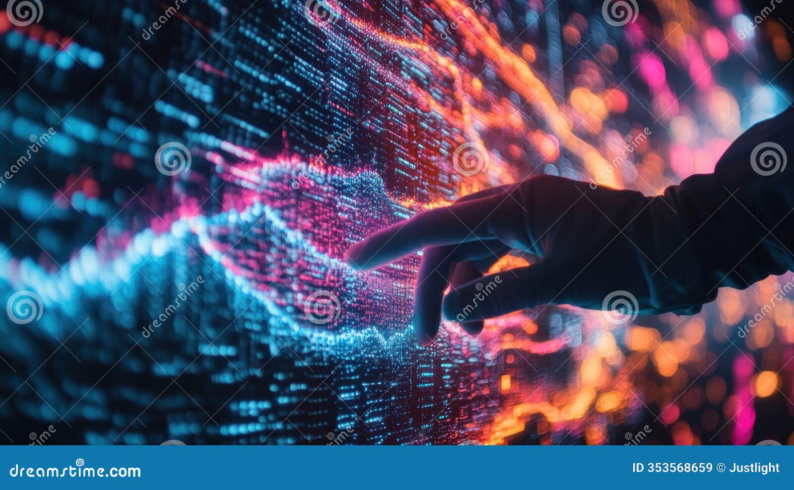 Engineer Interacting with Digital Manufacturing Data Visualization ...