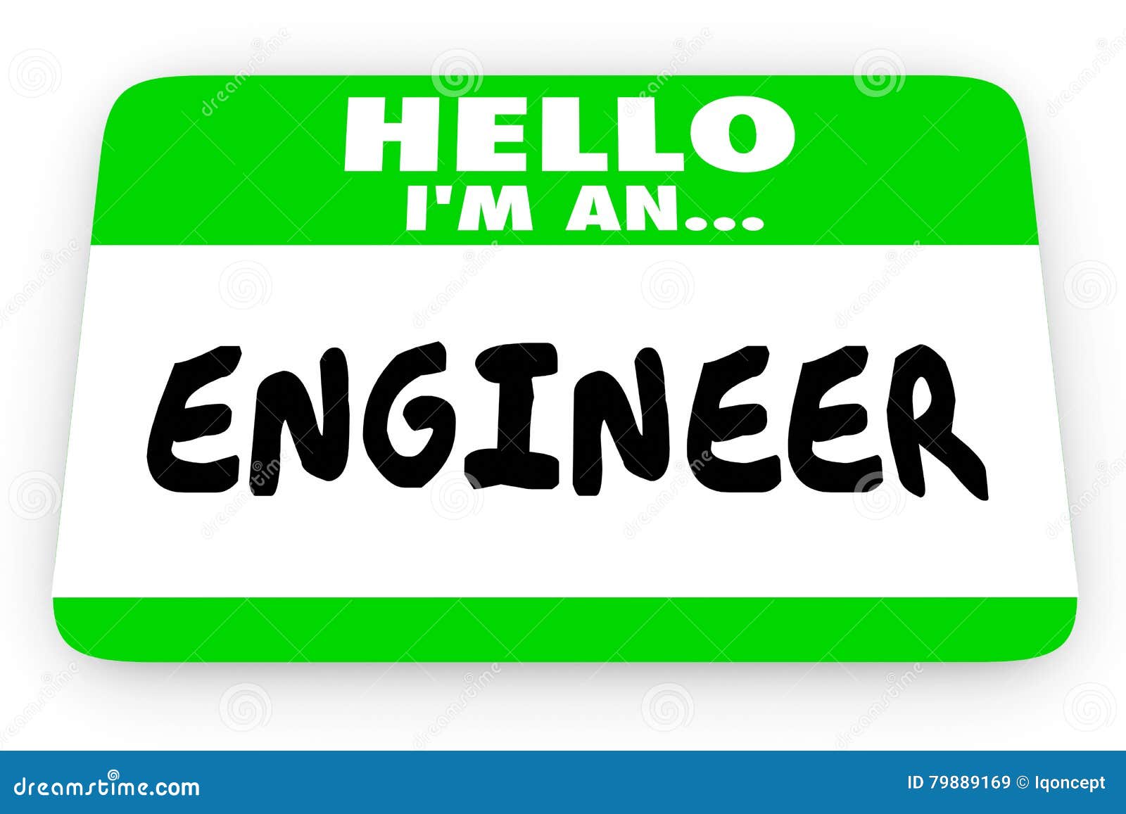 Engineer Job Career Hello Name Tag Sticker Stock Illustration ...