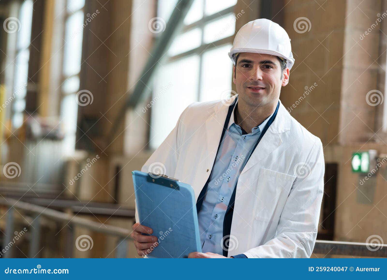 Engineer in Lab Coats Working in Factory Stock Image - Image of ...