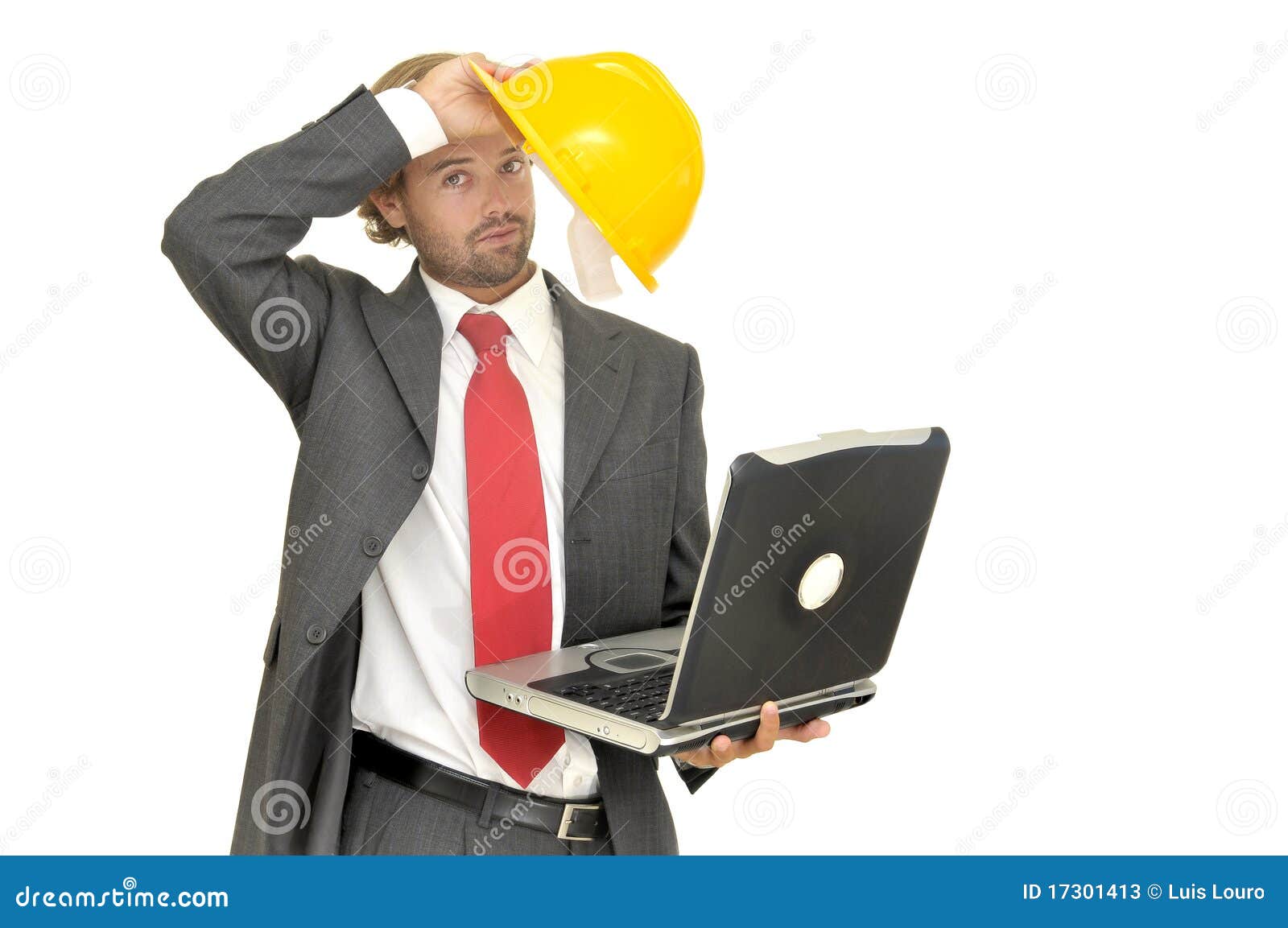 Engineer with laptop stock image. Image of businessman - 17301413