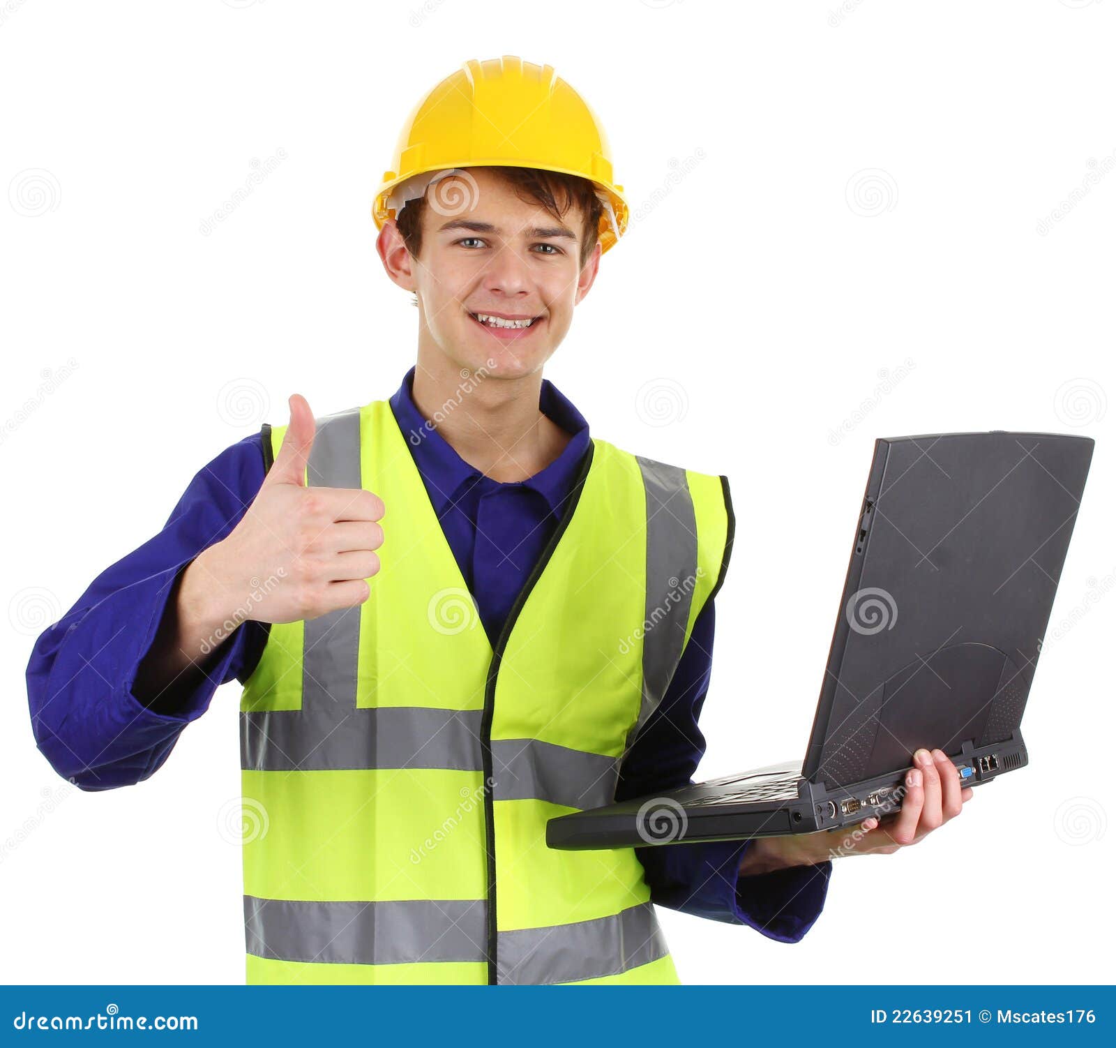Engineer with a laptop stock image. Image of cutout, computer - 22639251