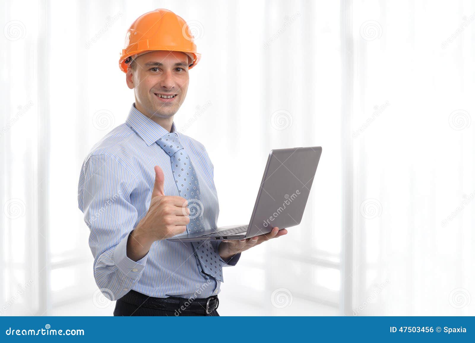Engineer with laptop stock photo. Image of engineer, white - 47503456