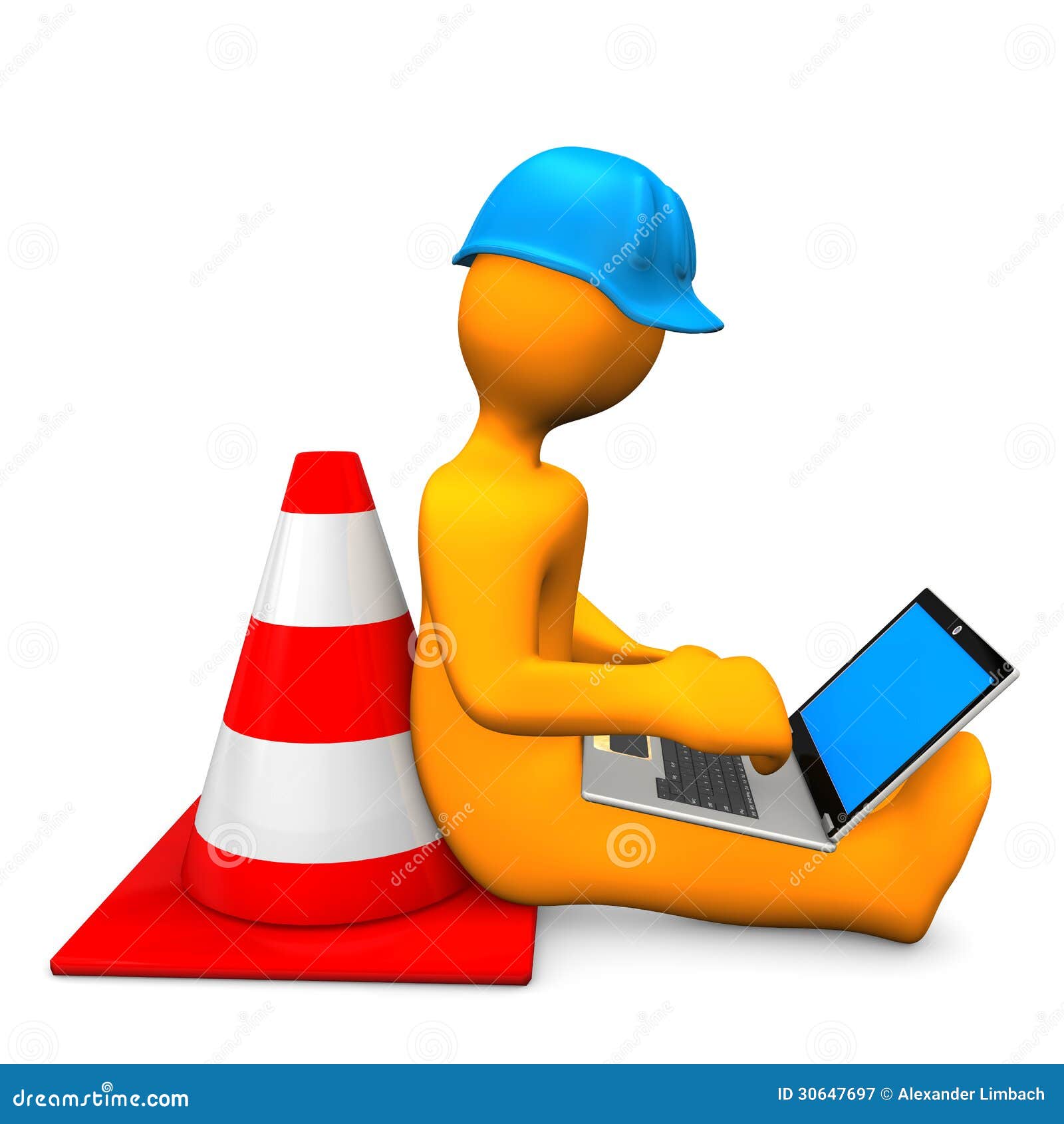 Engineer Laptop stock illustration. Illustration of character - 30647697