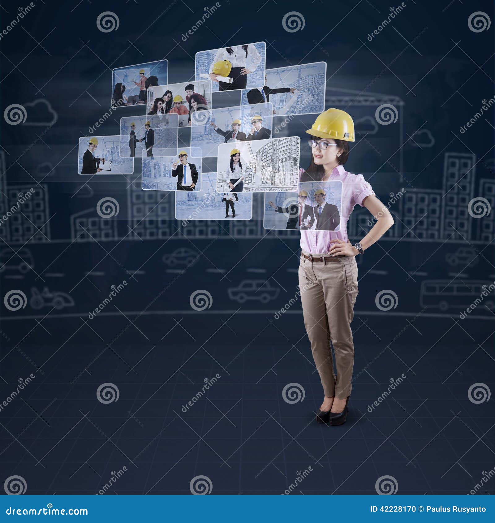 Engineer Leader Using Futuristic Interface Stock Photo - Image of ...