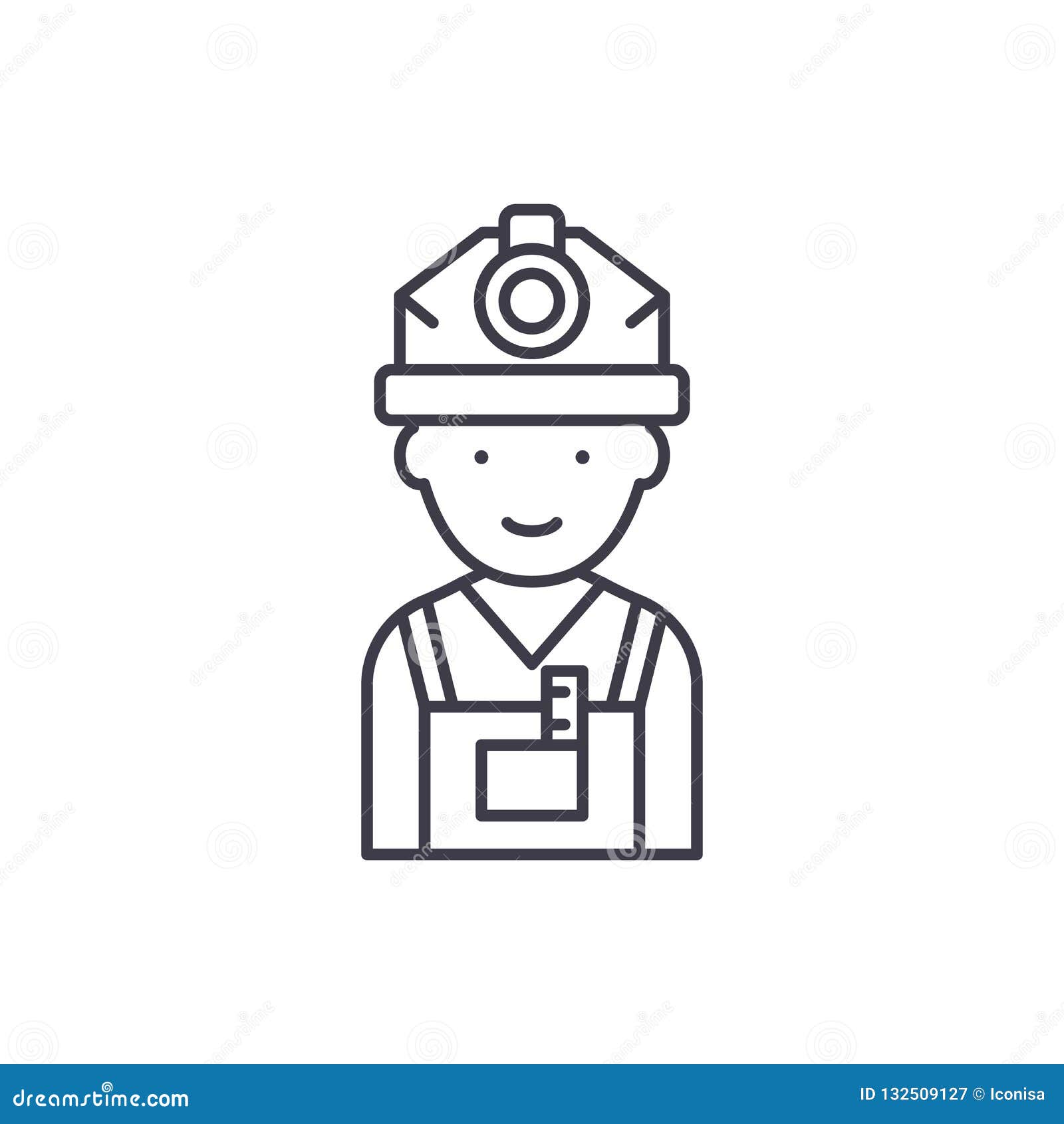 Engineer Line Icon Concept. Engineer Vector Linear Illustration, Symbol ...