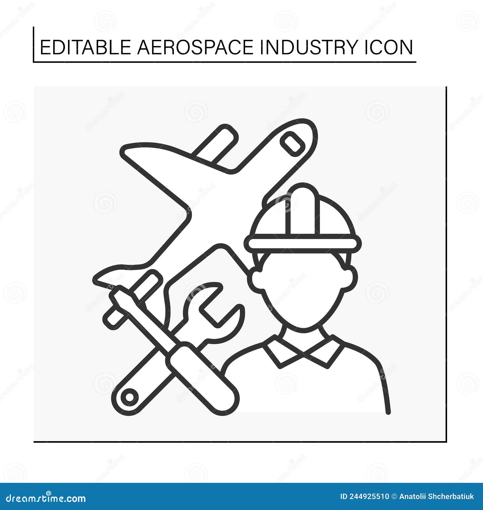 Engineer line icon stock vector. Illustration of business - 244925510