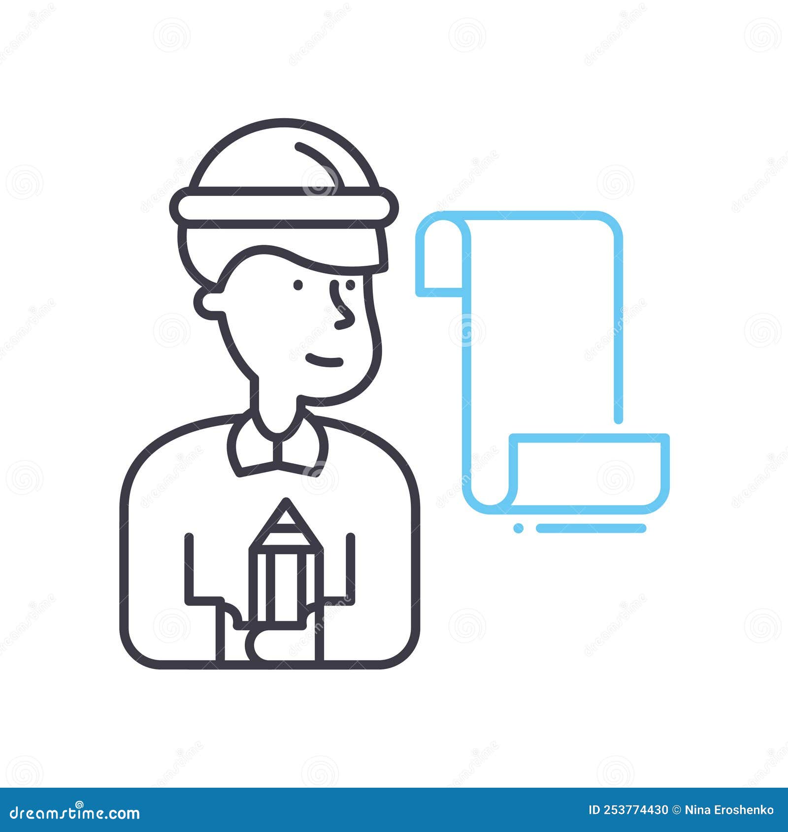 Engineer Line Icon, Outline Symbol, Vector Illustration, Concept Sign ...