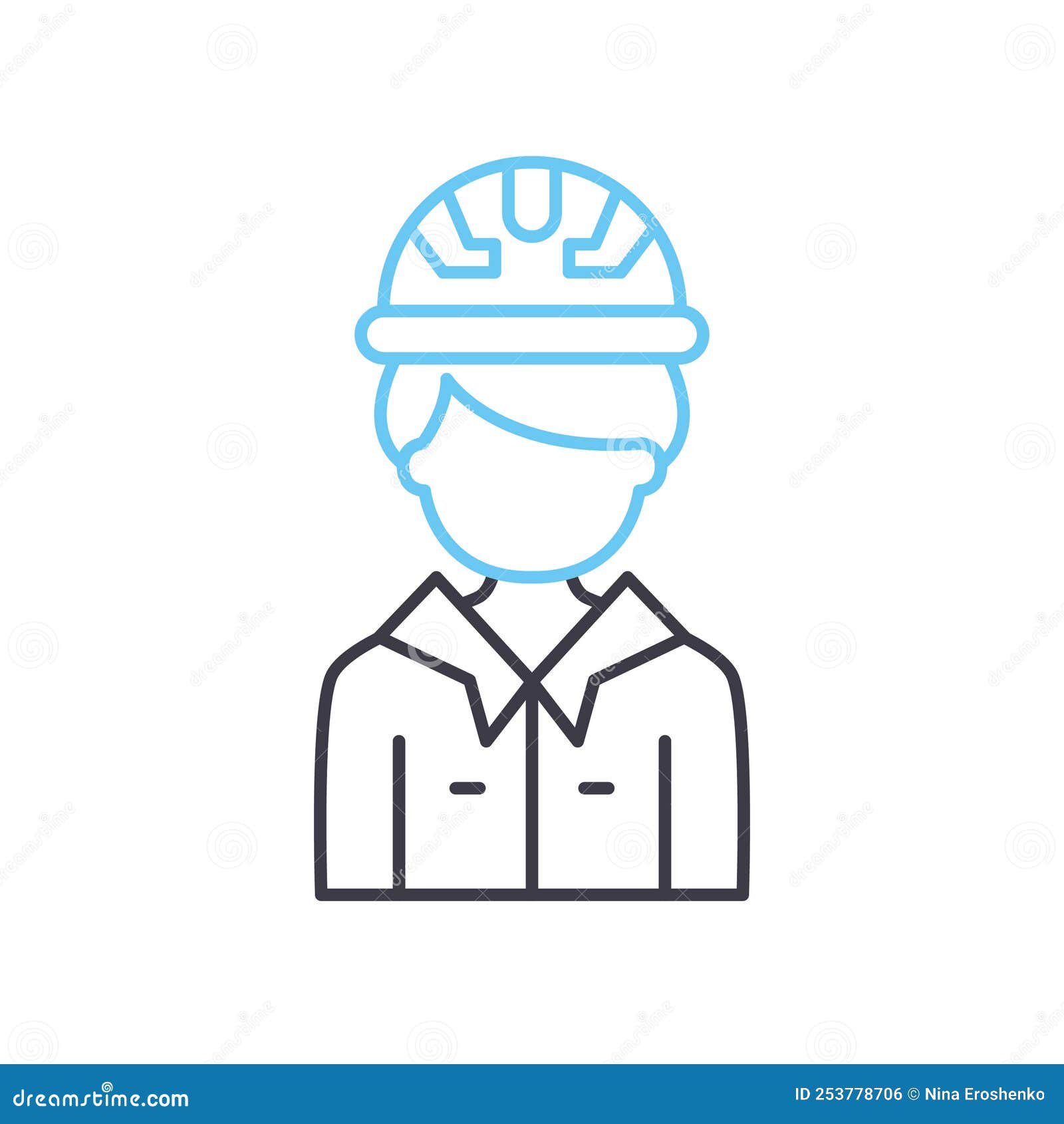 Engineer Line Icon, Outline Symbol, Vector Illustration, Concept Sign ...