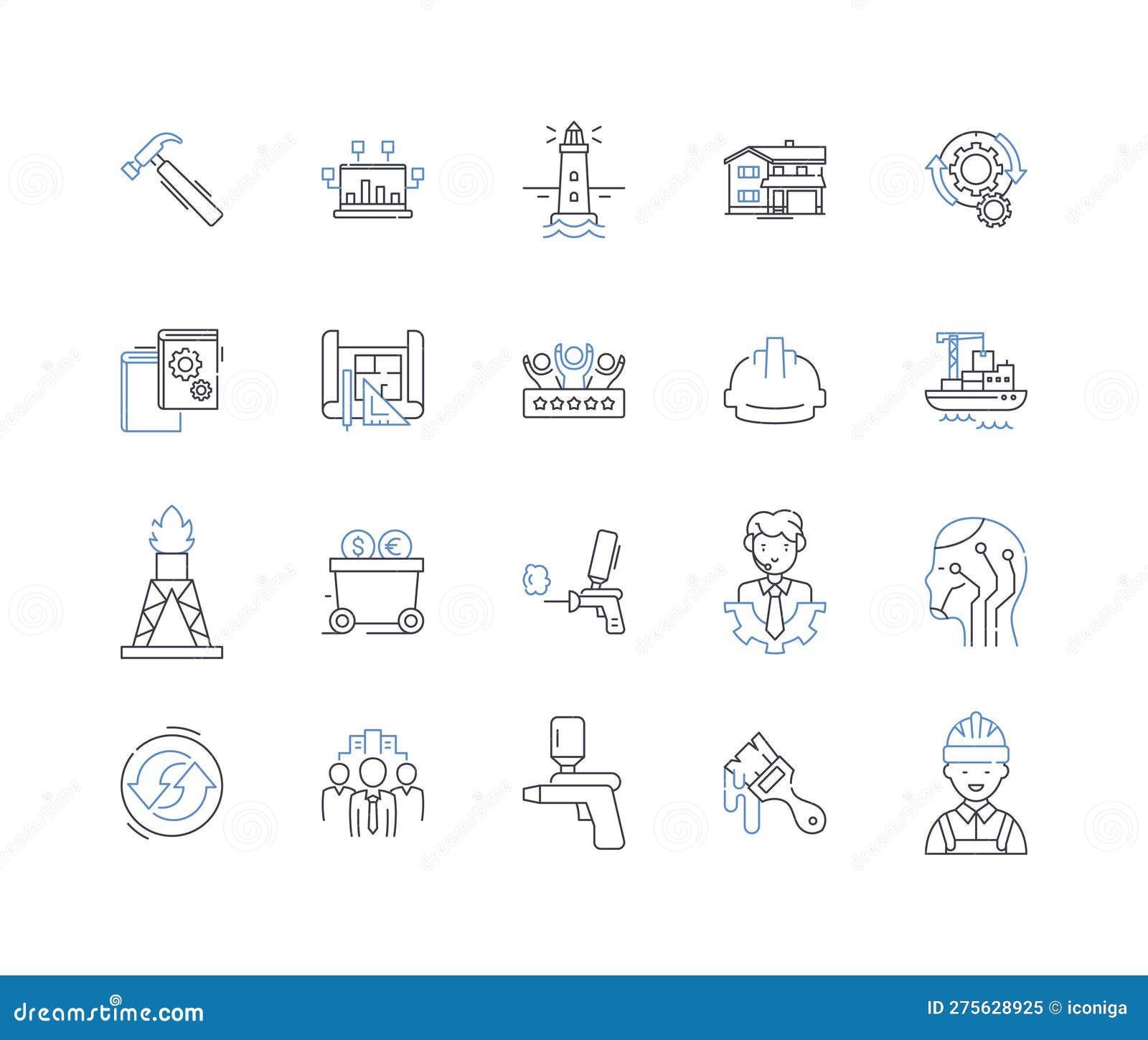 Engineer Line Icons Collection. Design, Innovation, Problem-solving ...