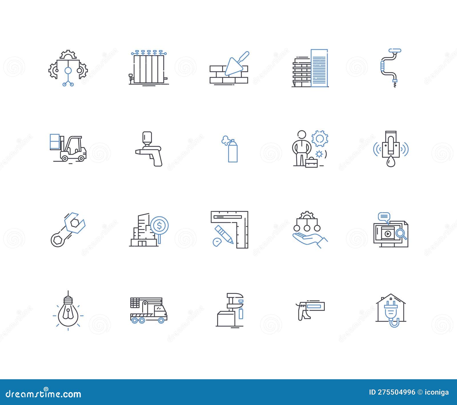 Engineer Line Icons Collection. Innovator, Designer, Builder, Creator ...