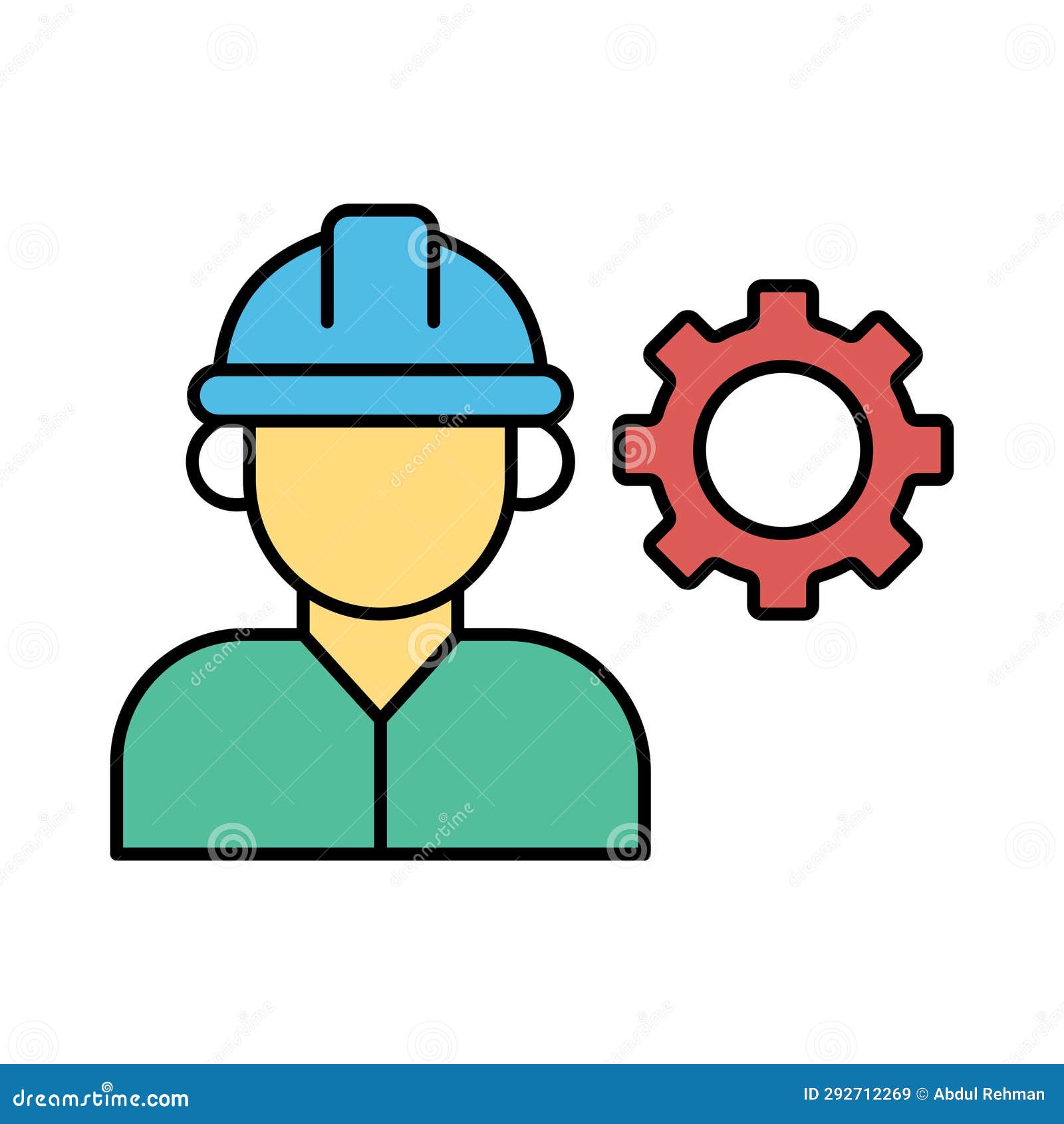 Engineer Line Vector Icon Easily Modified Stock Vector - Illustration ...