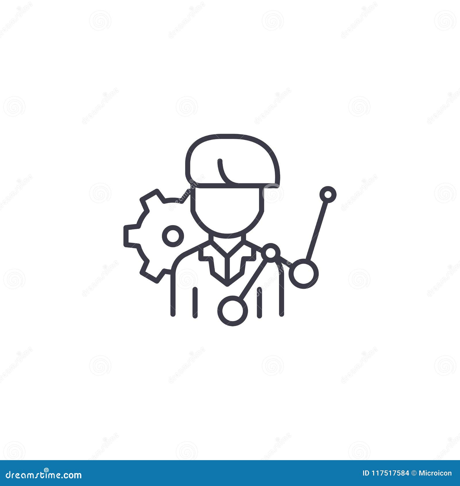 Engineer Linear Icon Concept. Engineer Line Vector Sign, Symbol ...