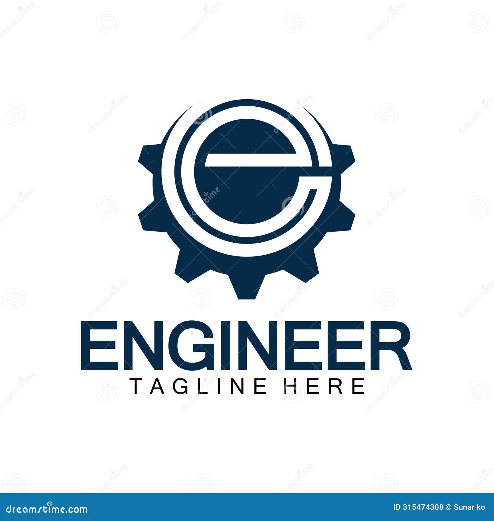 Engineer Logo Design, Letter E Gear Logo, Engineer Logo with Letter E ...