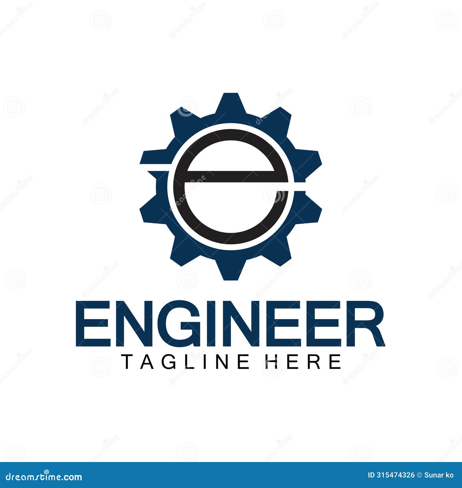 Engineer Logo Design, Letter E Gear Logo, Engineer Logo with Letter E ...