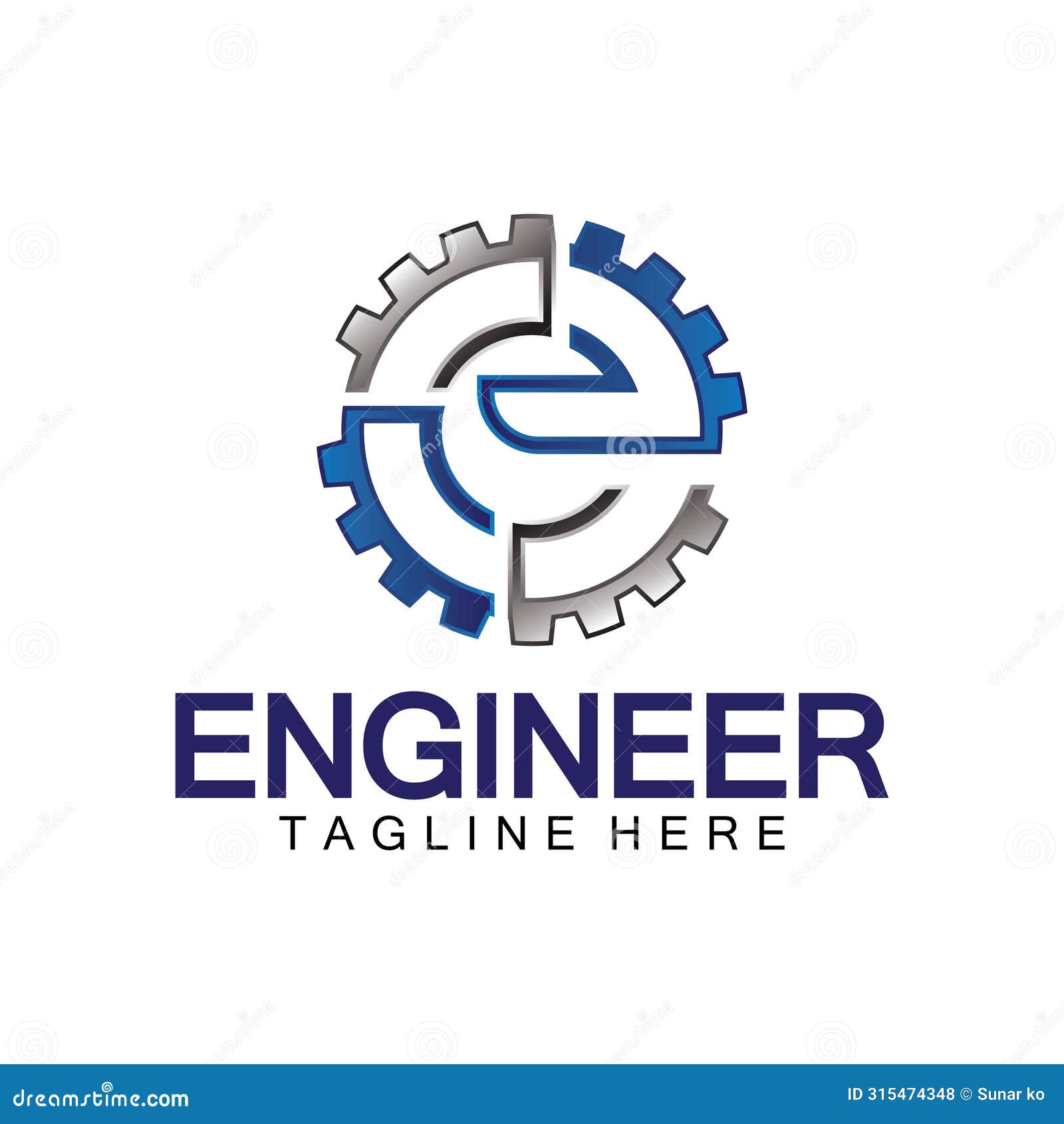 Engineer Logo Design, Letter E Gear Logo, Engineer Logo with Letter E ...