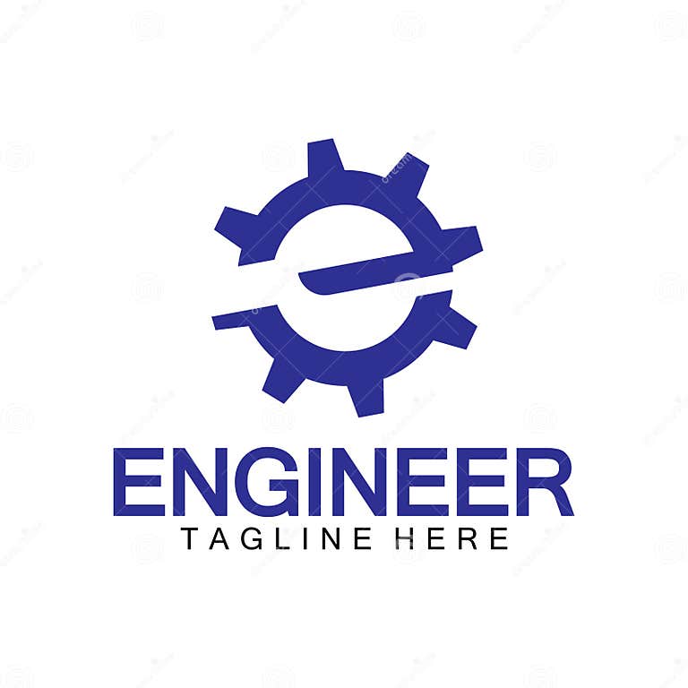 Engineer Logo Design, Letter E Gear Logo, Engineer Logo with Letter E ...
