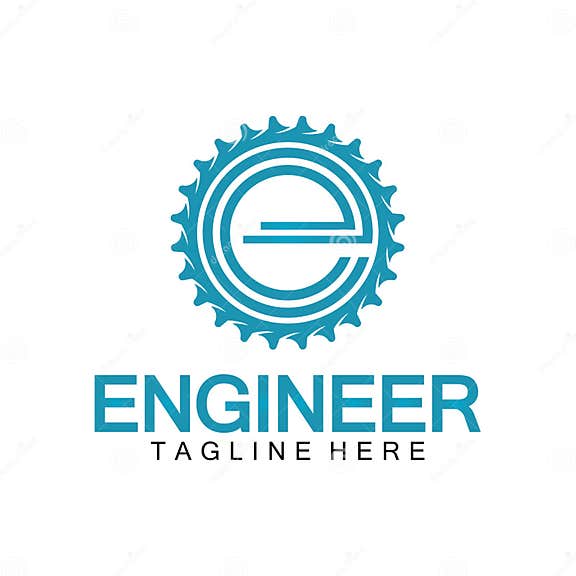 Engineer Logo Design, Letter E Gear Logo, Engineer Logo with Letter E ...