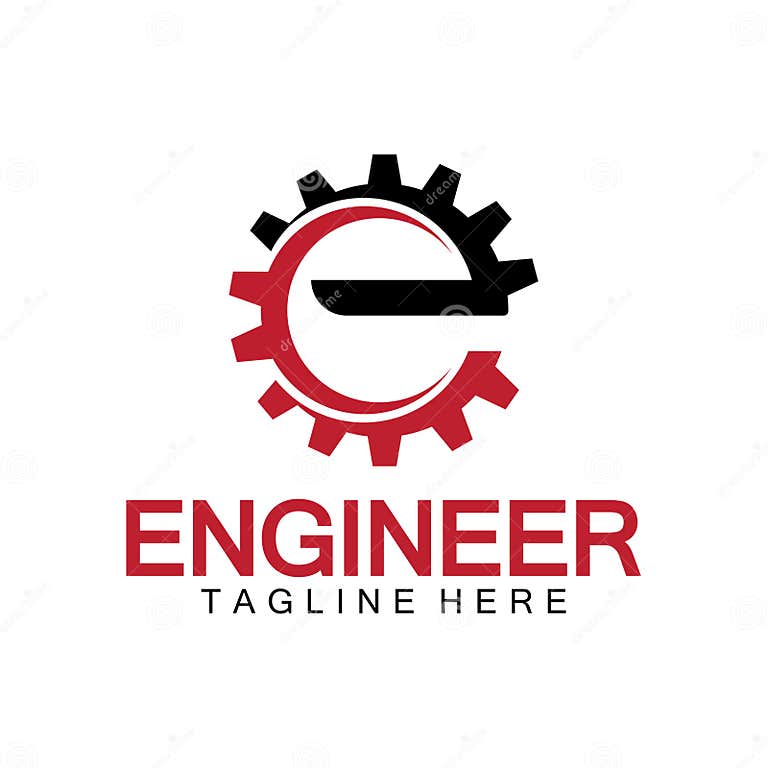 Engineer Logo Design, Letter E Gear Logo, Engineer Logo with Letter E ...