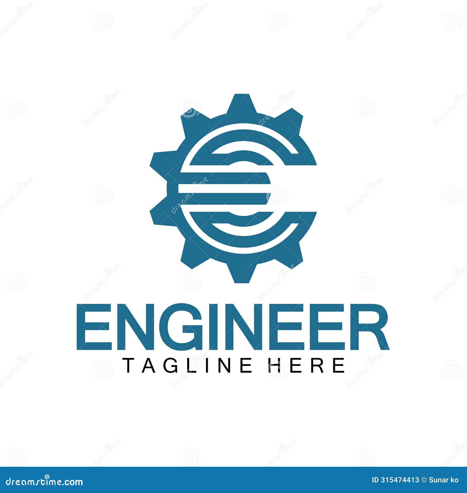 Engineer Logo Design, Letter E Gear Logo, Engineer Logo with Letter E ...